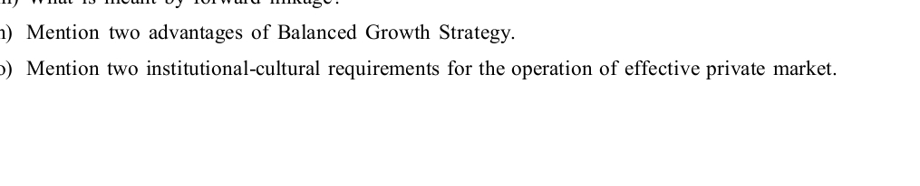 Solved Mention two advantages of Balanced Growth | Chegg.com