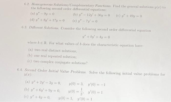 Solved solve 6c part c d e and all part in number 6.3 and | Chegg.com
