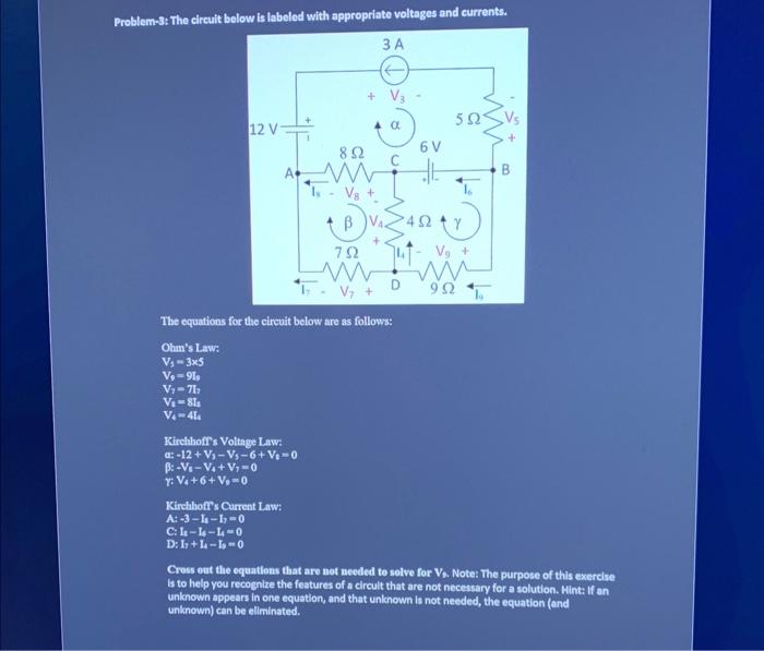 Solved Problem-3: The circuit below is labeled with | Chegg.com