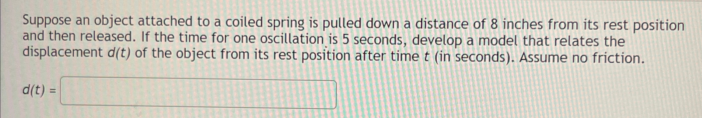 Solved Suppose an object attached to a coiled spring is | Chegg.com
