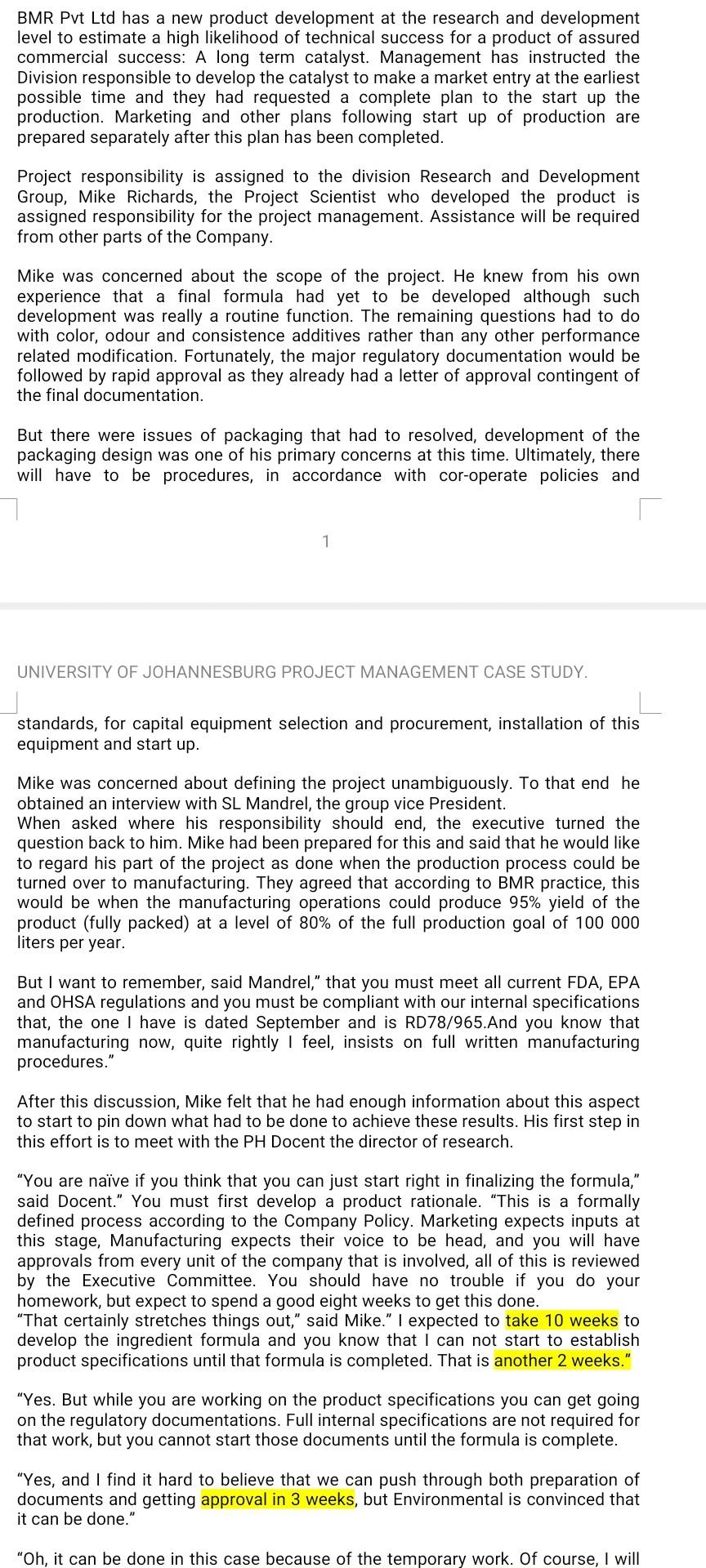 Solved 3.4) Prepare status reports for each of the following | Chegg.com