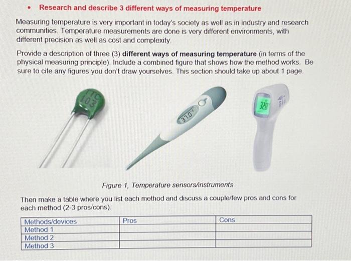 Solved Research and describe 3 different ways of measuring | Chegg.com