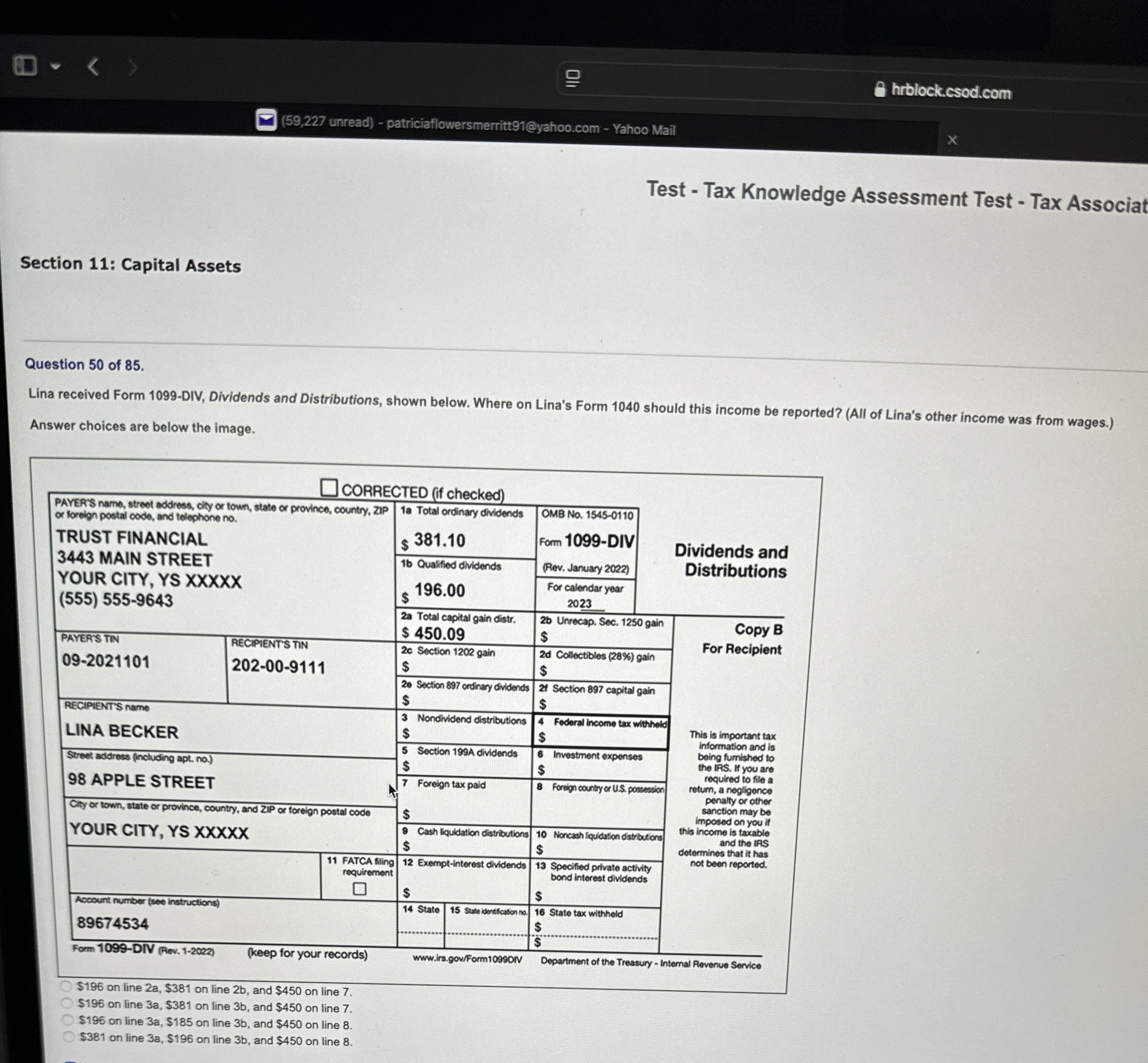 Solved hrblock.csod.com(59,227 ﻿unread) - | Chegg.com