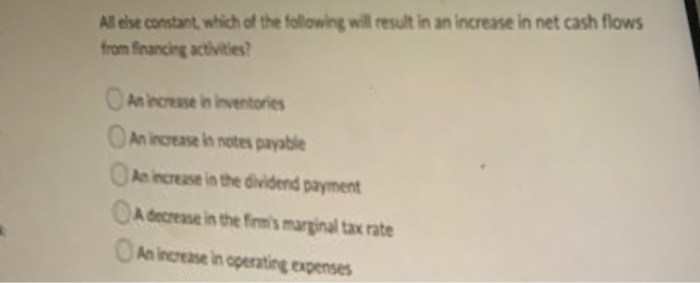 Solved All else constant, which of the following will result | Chegg.com