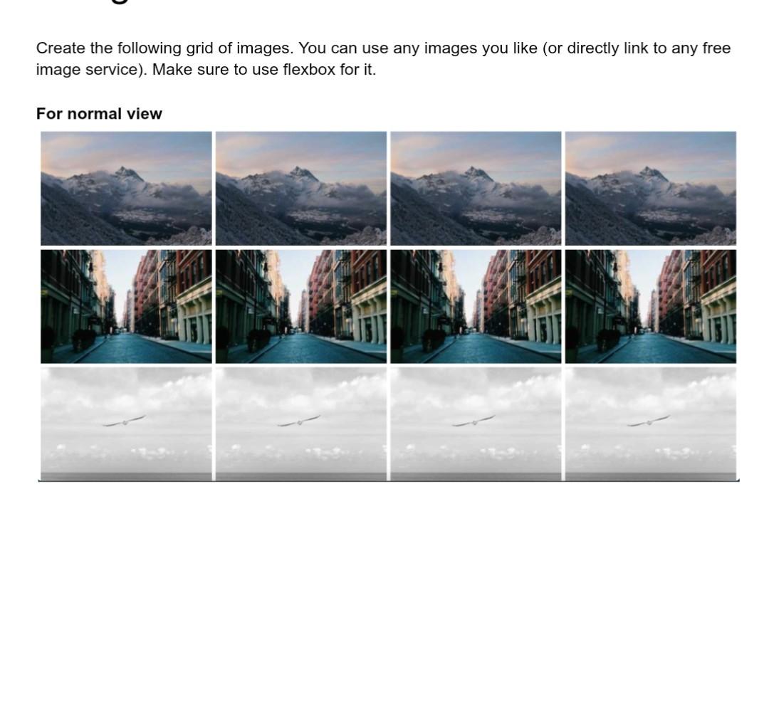 Solved Create the following grid of images. You can use any | Chegg.com