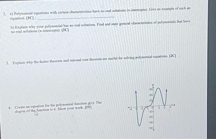 Solved cquation. [1C] : b) Explain why your polynomial has | Chegg.com