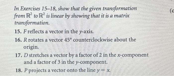 Solved In Exercises 15-18, show that the given | Chegg.com