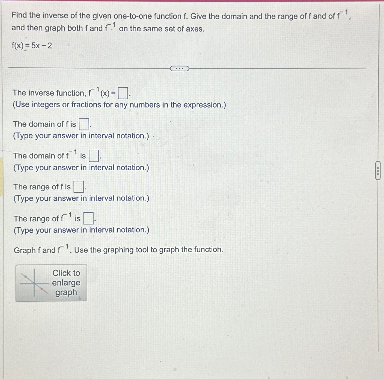 Solved Find the inverse of the given one-to-one function f. | Chegg.com