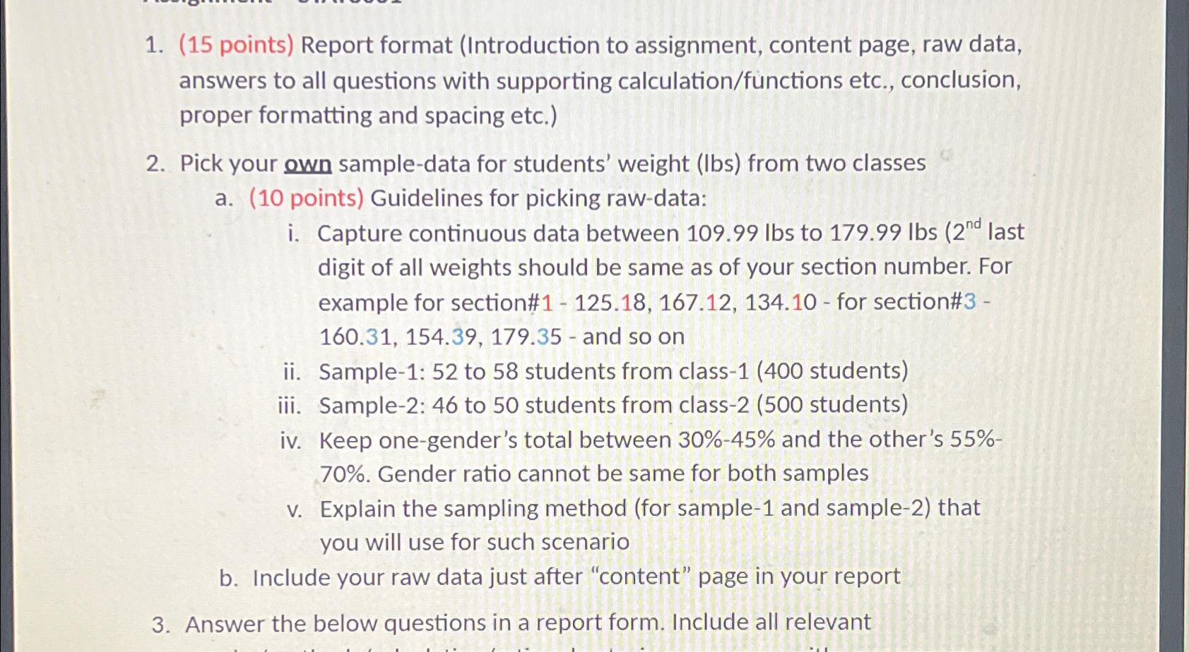 Solved (15 points) Report format (Introduction to | Chegg.com