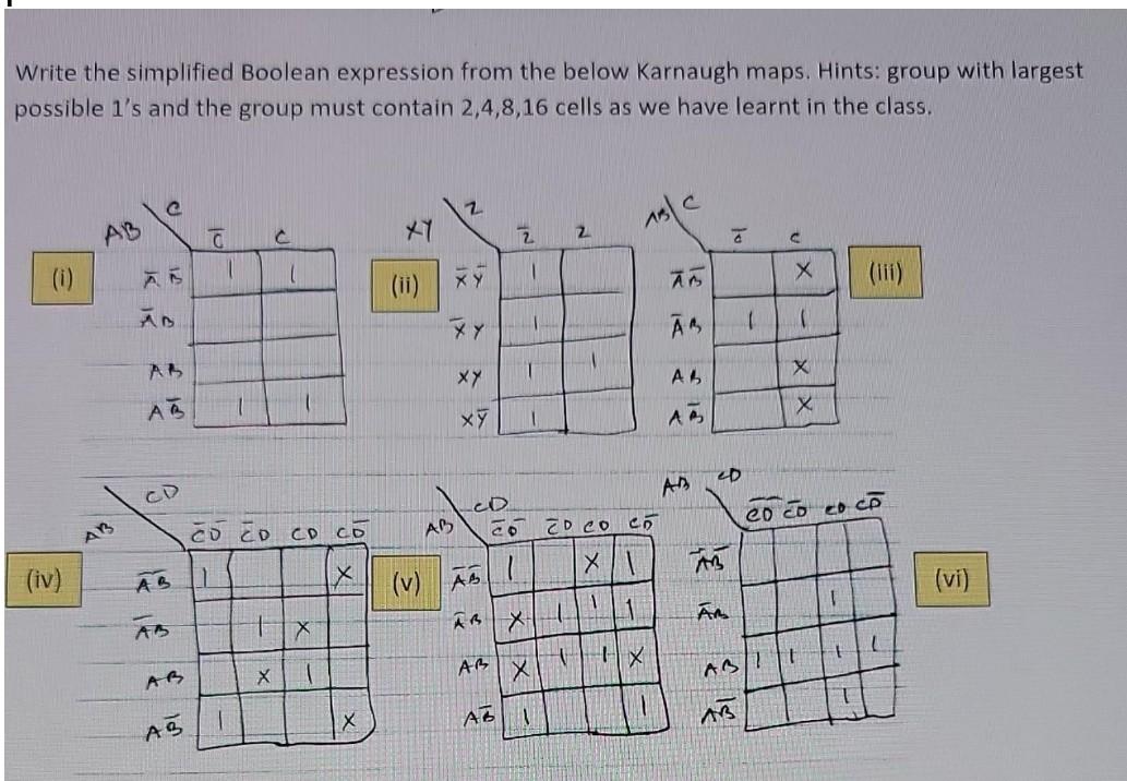 Solved Write the simplified Boolean expression from the | Chegg.com