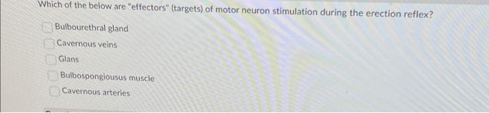 Solved Which of the below are "effectors" (targets) of motor | Chegg.com