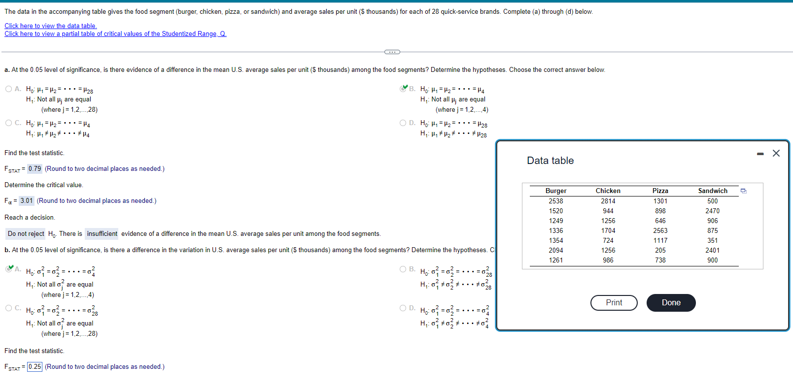 Solved Need help with finding F STAT (bottom) | Chegg.com
