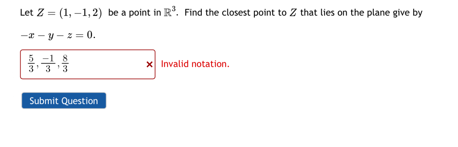 Solved Let Z=(1,-1,2) ﻿be a point in R3. ﻿Find the closest | Chegg.com