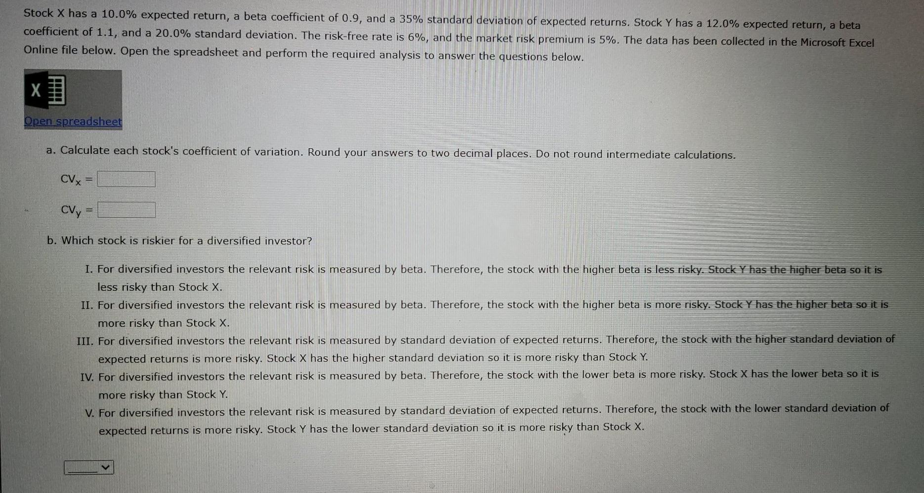 Solved Stock X has a 10.0% expected return, a beta | Chegg.com
