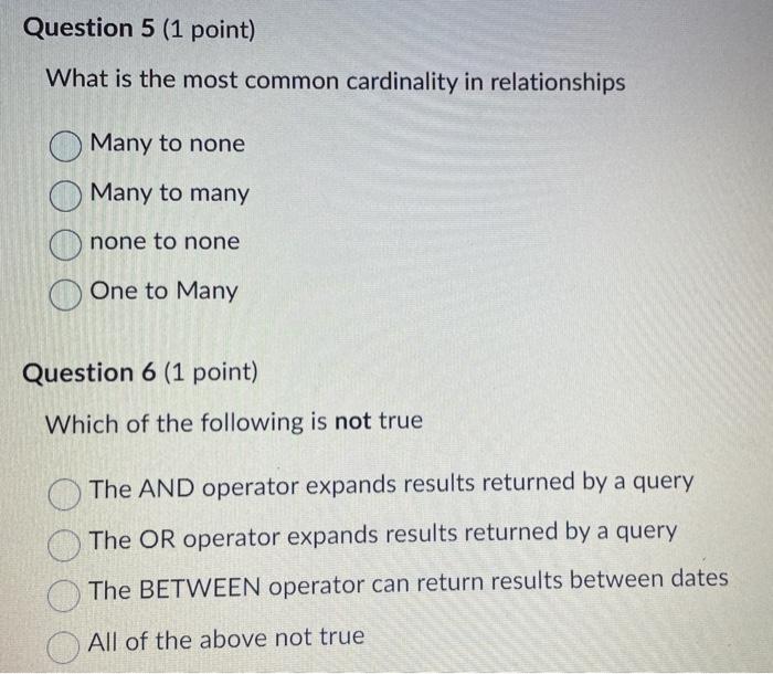 Solved Which of the following is not an operator in a query? | Chegg.com