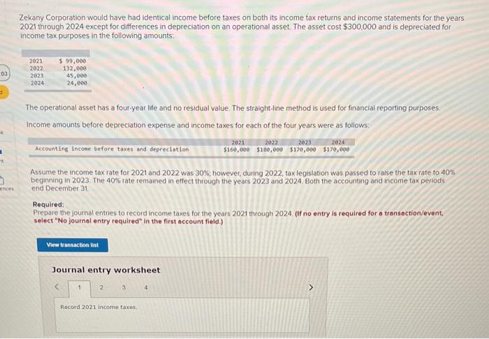 Solved Zekany Corporation would have had identical income | Chegg.com