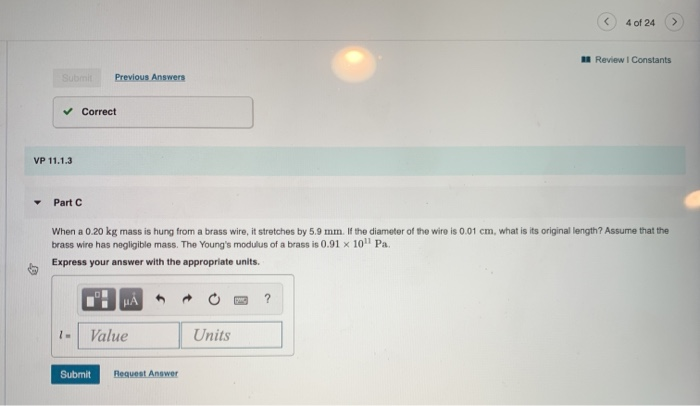 Solved 4 of 24 A Review Constants Submit Previous Answers | Chegg.com