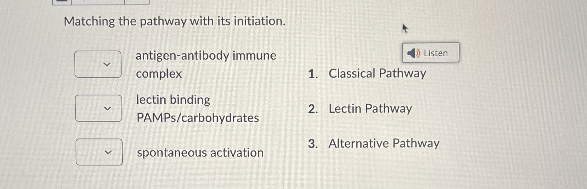 Solved Matching the pathway with its | Chegg.com