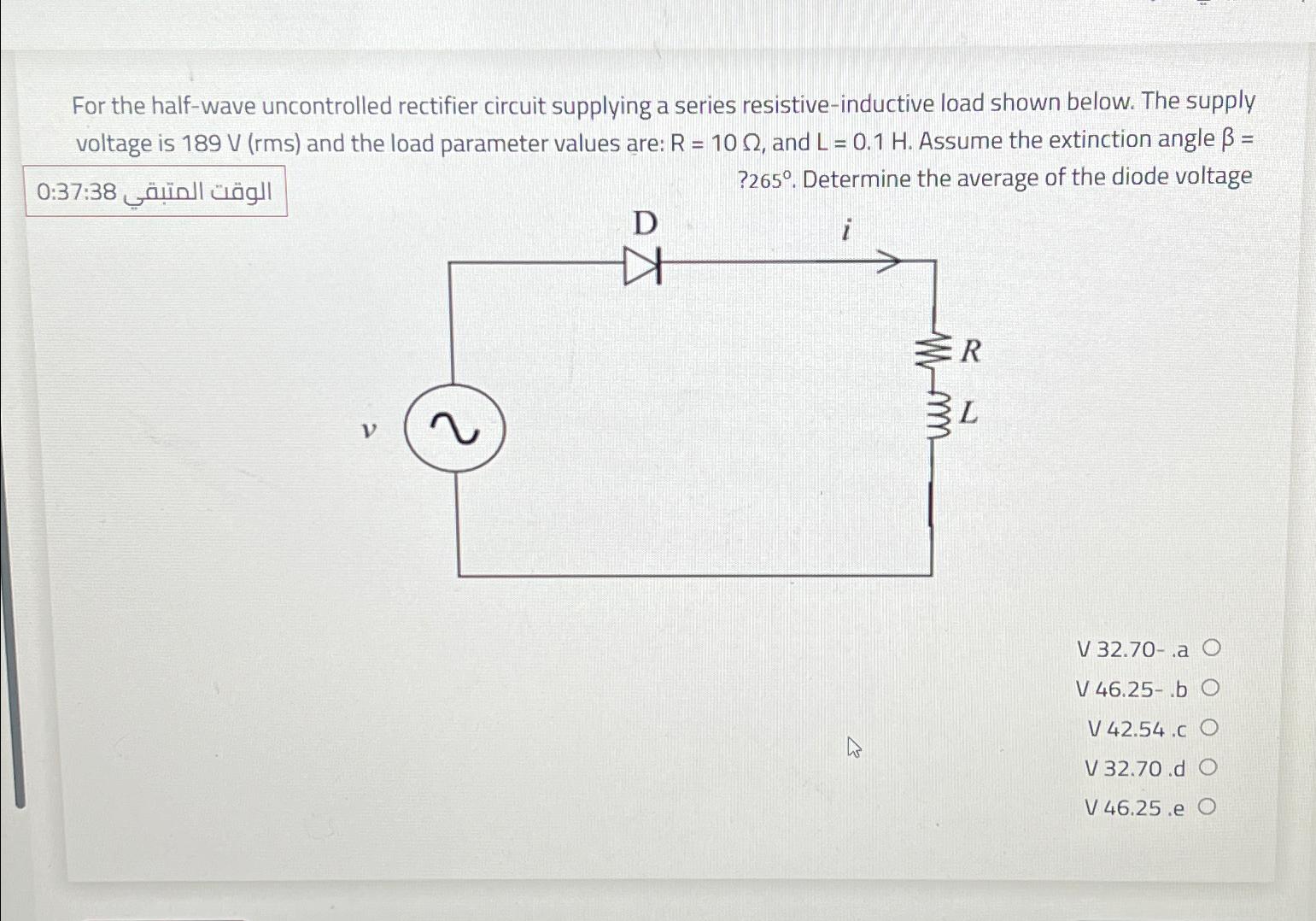 Solved For the half-wave uncontrolled rectifier circuit | Chegg.com
