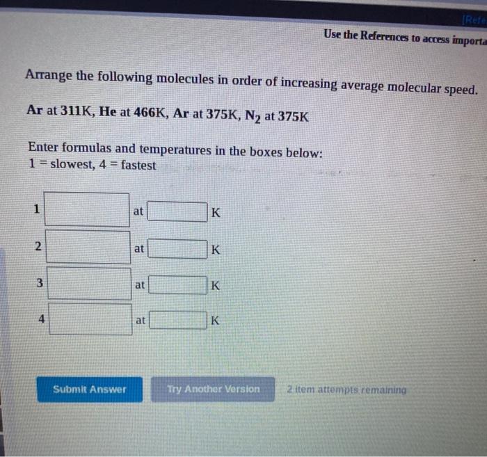 Solved Refe Use the References to access importa Arrange the | Chegg.com