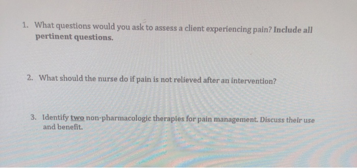 Solved 1. What questions would you ask to assess a client | Chegg.com