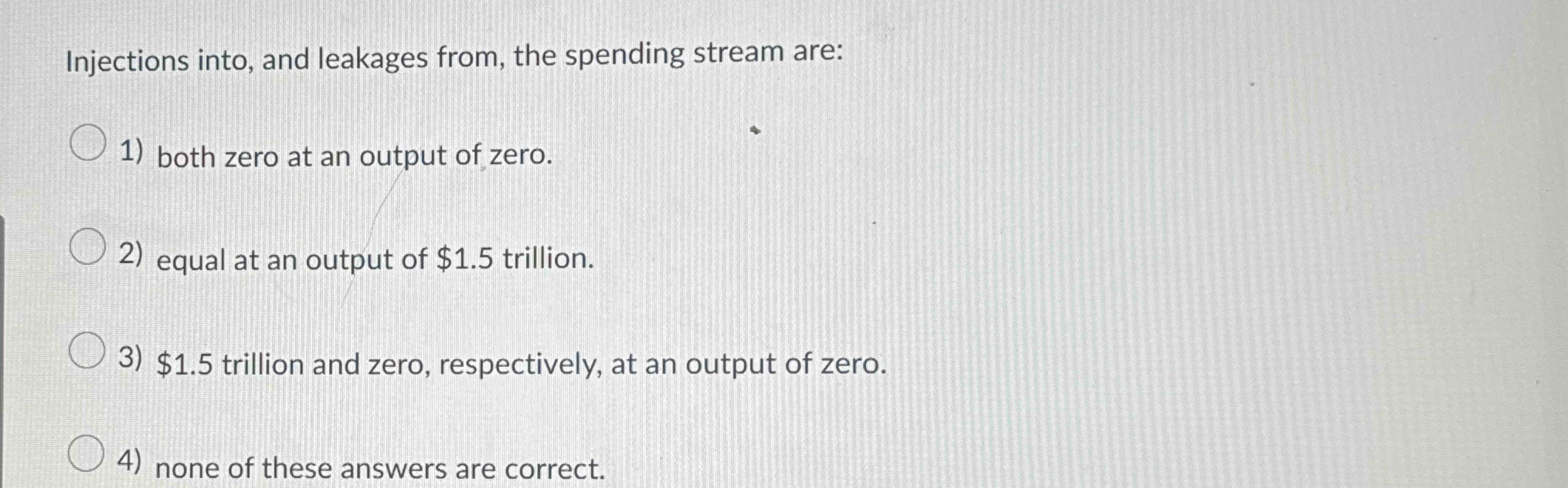Solved Injections into, and leakages from, the spending | Chegg.com