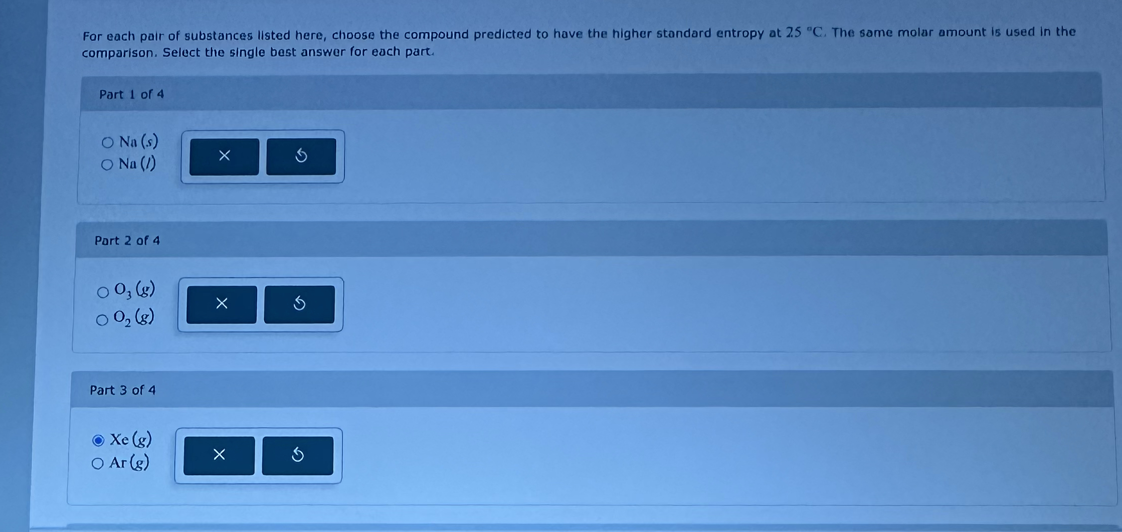 Solved For each pair of substances listed here, choose the | Chegg.com