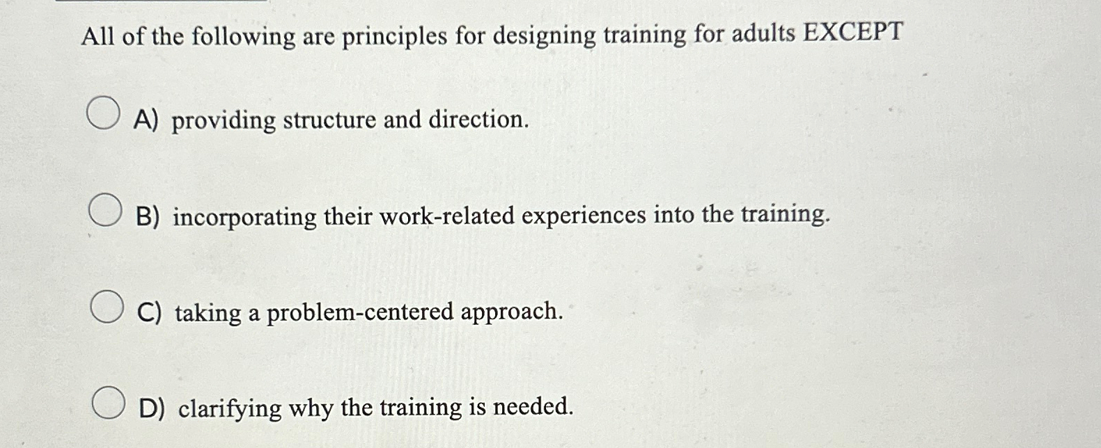 Solved All of the following are principles for designing | Chegg.com