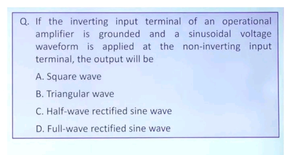 Q. ﻿If the inverting input terminal of an operational | Chegg.com