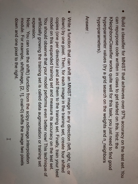 Solved • Build a classifier for MNIST that achieves over 97% | Chegg.com