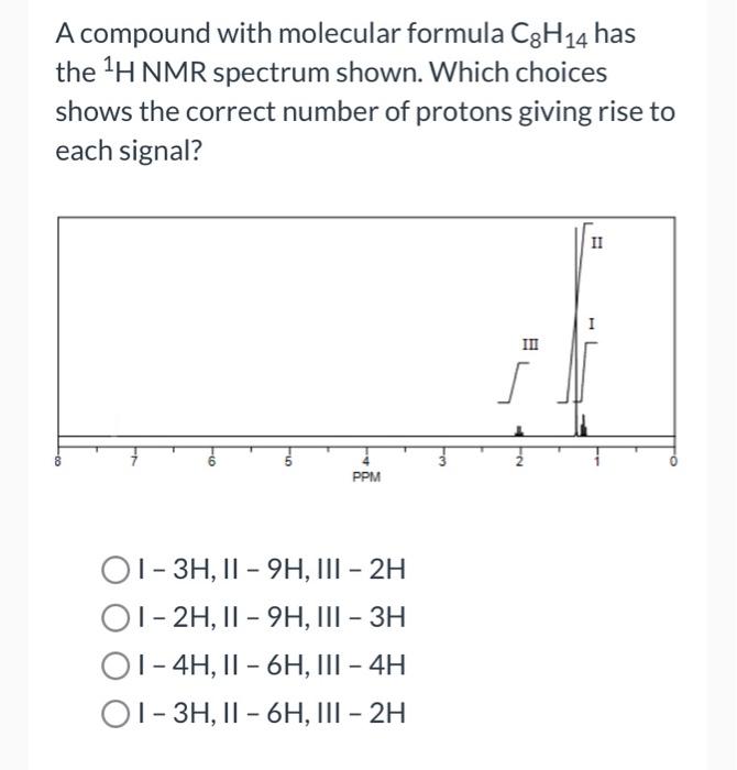 Solved A compound with molecular formula C8H14 has the 1H | Chegg.com