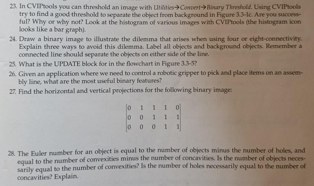 Binary Object Features 1. Write a function to find | Chegg.com
