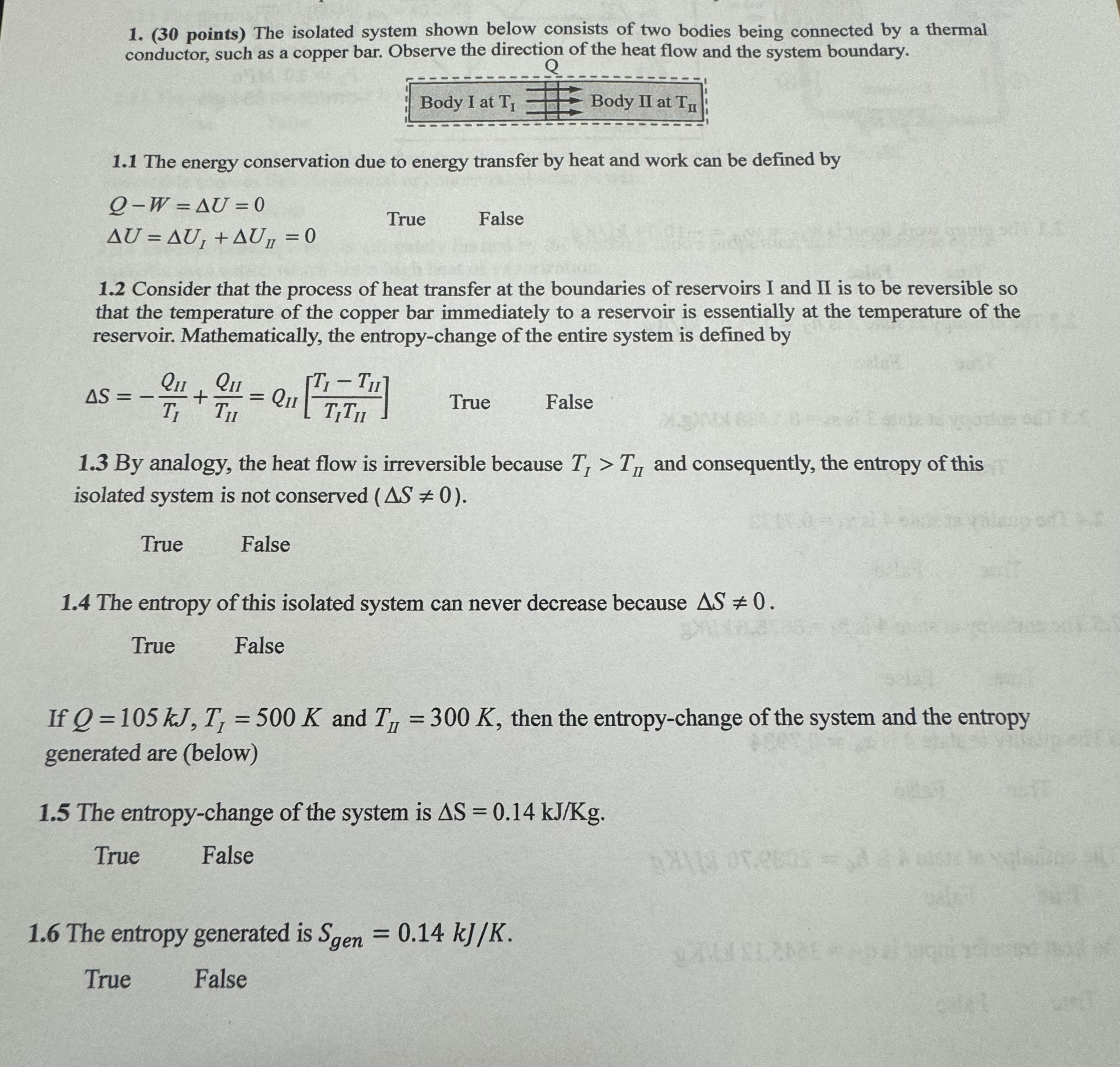 Solved (30 ﻿points) ﻿The isolated system shown below | Chegg.com