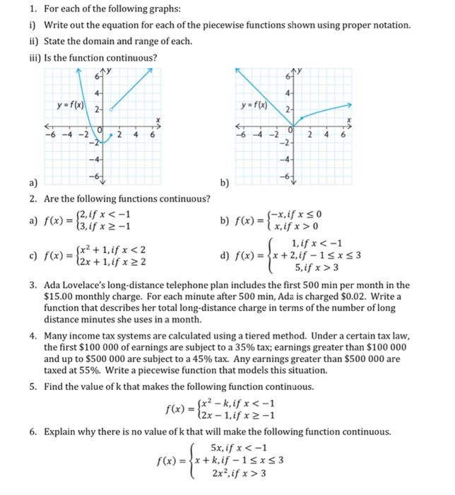 Solved 1. For each of the following graphs: i) Write out the | Chegg.com