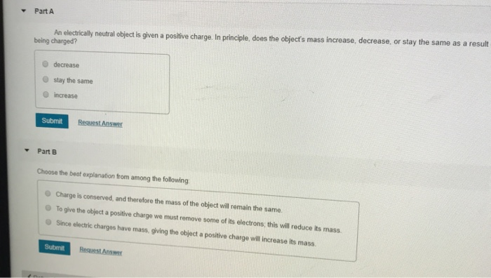 Solved Part A An electrically neutral object is given a | Chegg.com