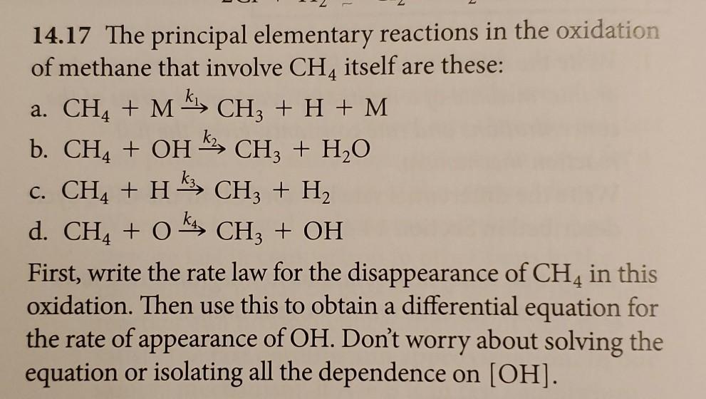 Solved 14.17 The principal elementary reactions in the | Chegg.com