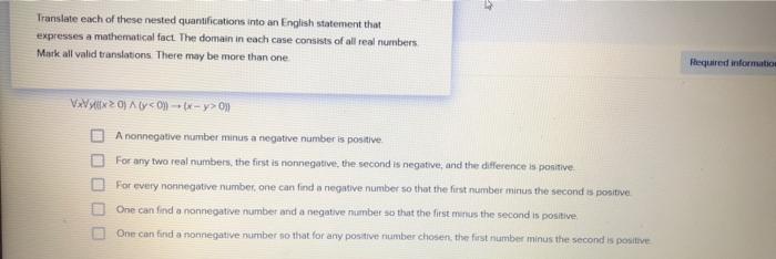 Solved 5 Translate each of these nested quantifications into | Chegg.com