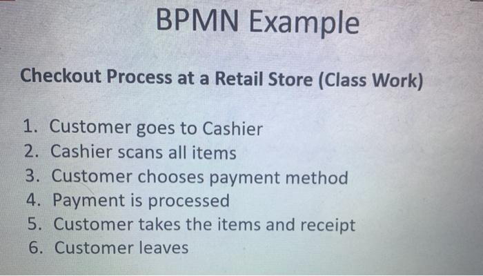 BPMN Example Checkout Process at a Retail Store | Chegg.com