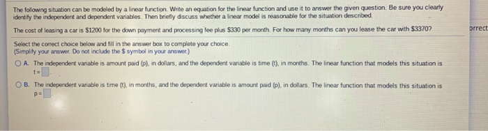 Solved The following situation can be modeled by a linear | Chegg.com