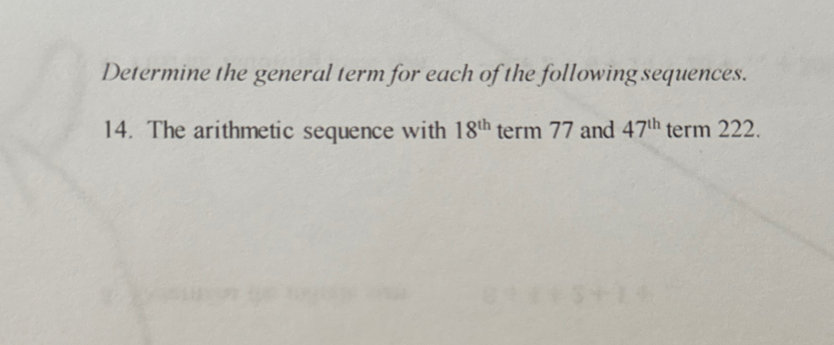 Solved Determine the general term for each of the following | Chegg.com