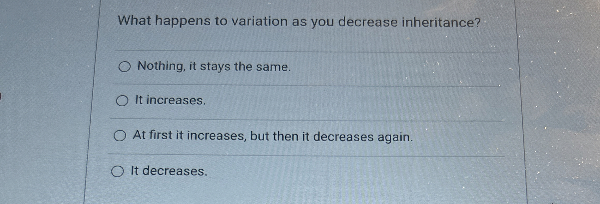 Solved What happens to variation as you decrease | Chegg.com