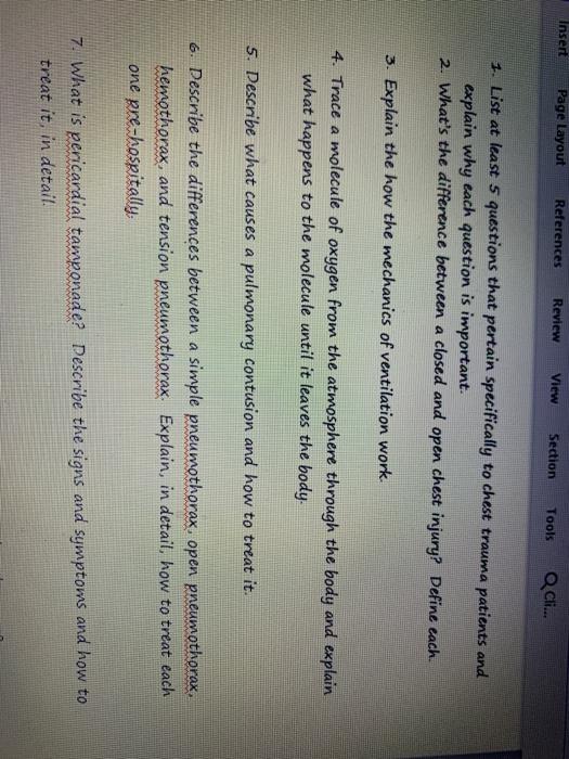 Solved Insert Page Layout References Review View Section | Chegg.com