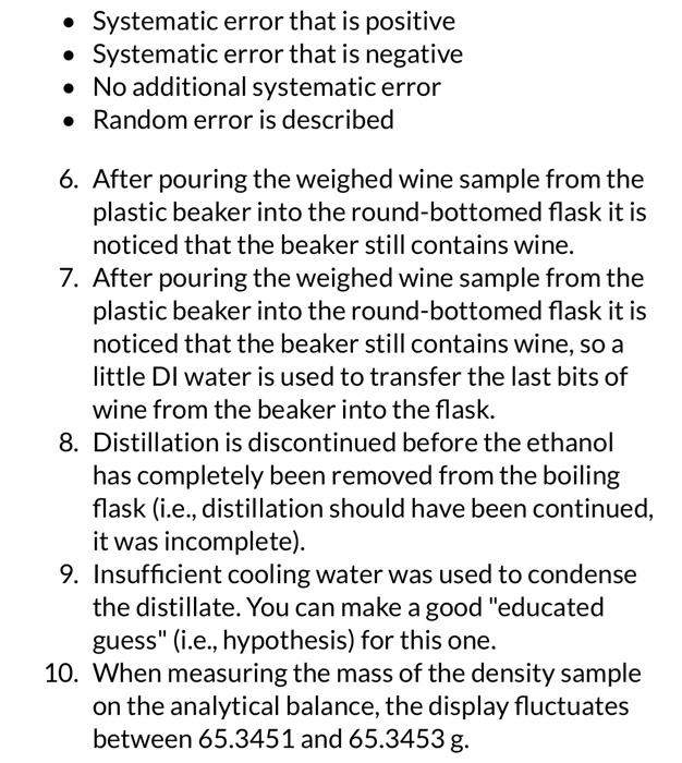 Solved - Systematic error that is positive - Systematic | Chegg.com