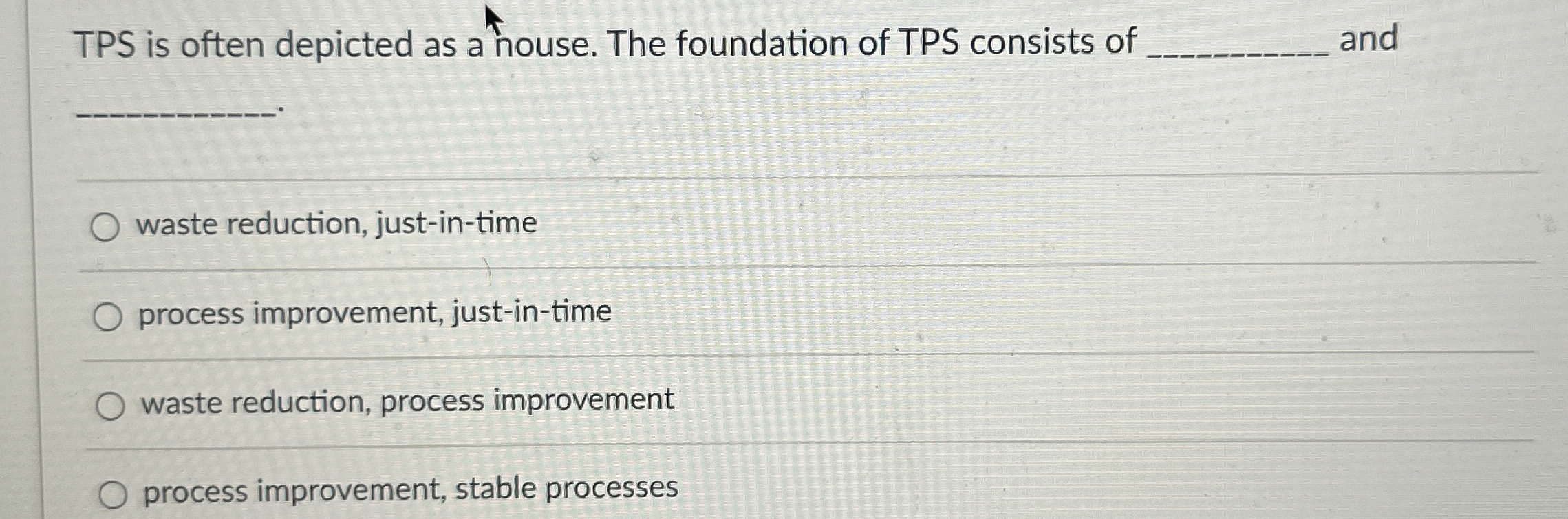 Solved TPS is often depicted as a nouse. The foundation of | Chegg.com