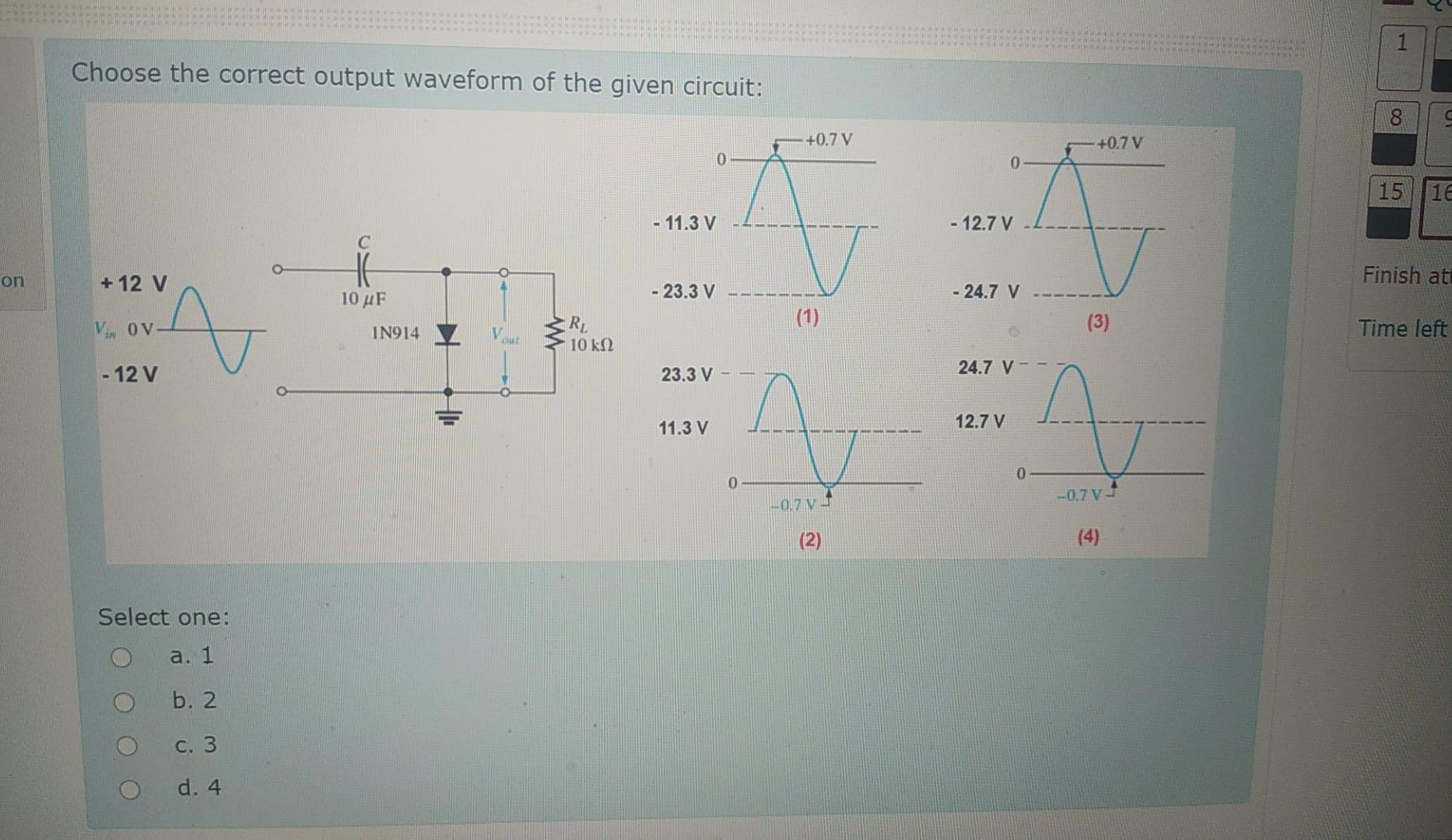 Solved 1 Choose the correct output waveform of the given | Chegg.com