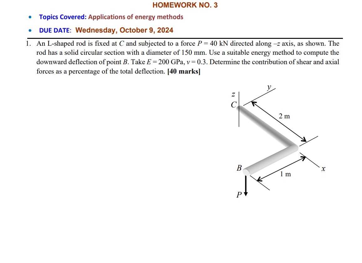Solved DUE DATE: Wednesday, October 9, 2024An L-shaped rod | Chegg.com