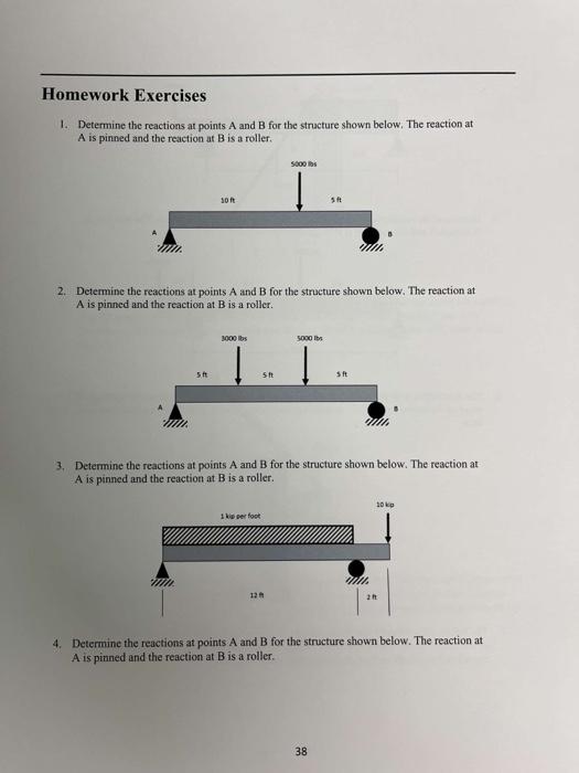 Solved Homework Exercises 1. Determine the reactions at | Chegg.com