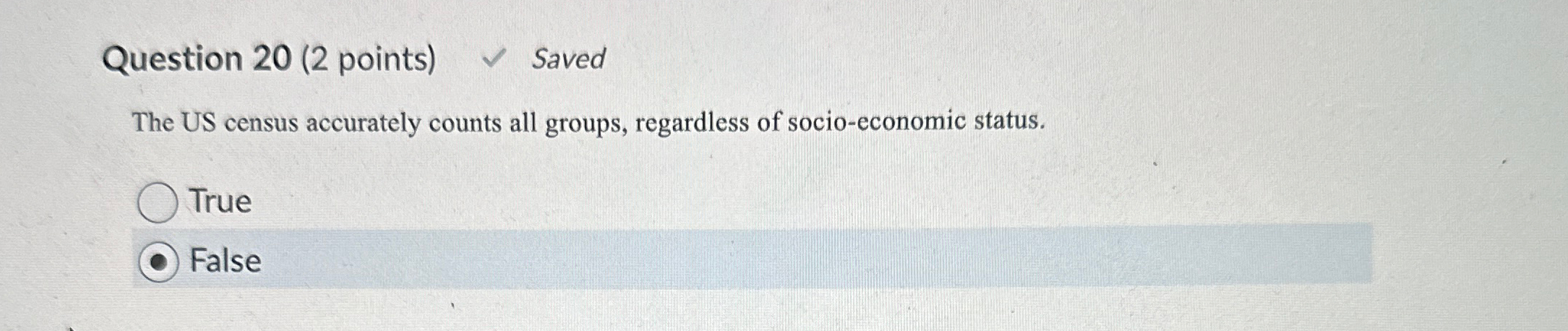Solved Question 20 ( 2 points) SavedThe US census | Chegg.com Solved Question 20 ( 2 points) SavedThe US census | Chegg.com