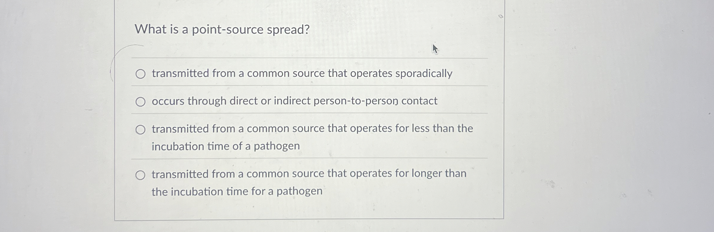 What is a point-source spread?transmitted from a | Chegg.com