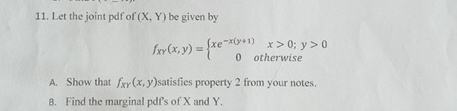 Solved Let the joint pdf of (x,Y) ﻿be given | Chegg.com